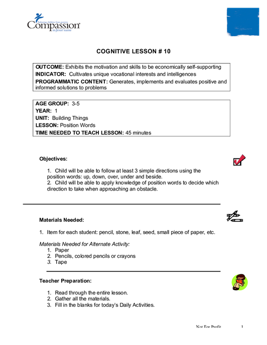 Position Words ForChildren