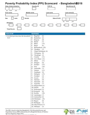 Bangladesh Compassion PPI Scorecard (English) | ForChildren